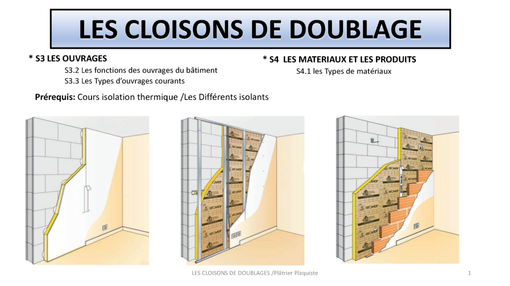 Les cloisons de doublage - SEGPACAP
