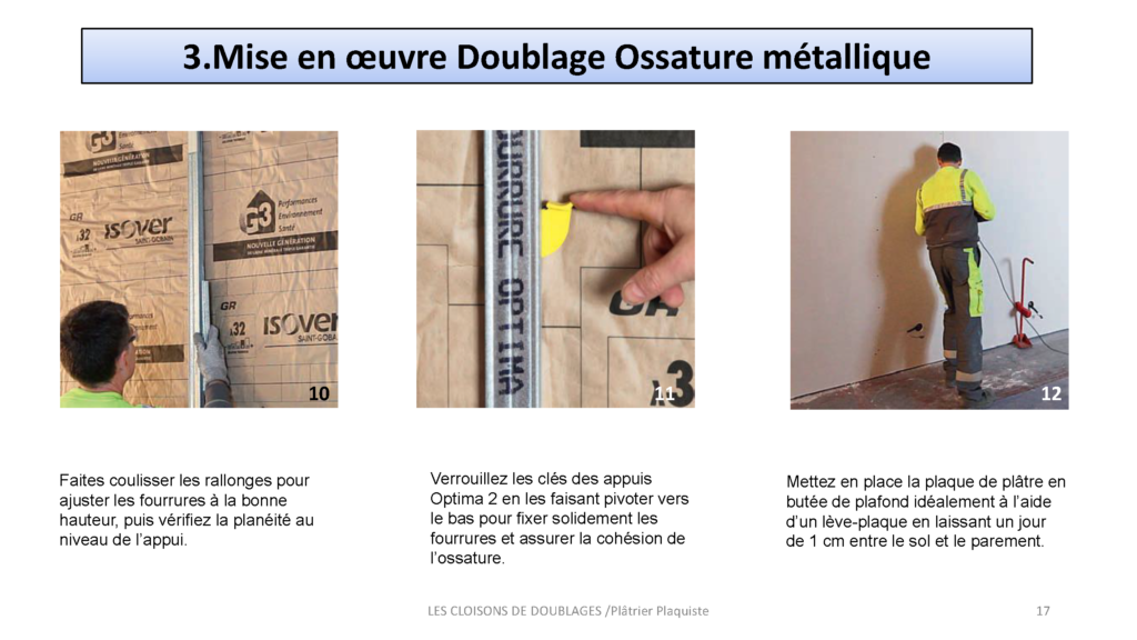 Les cloisons de doublage - SEGPACAP